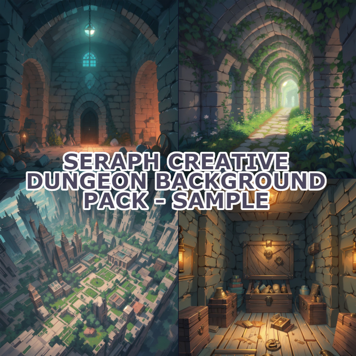 2D Fantasy Dungeon Collection Background Art Pack by seraphcreative