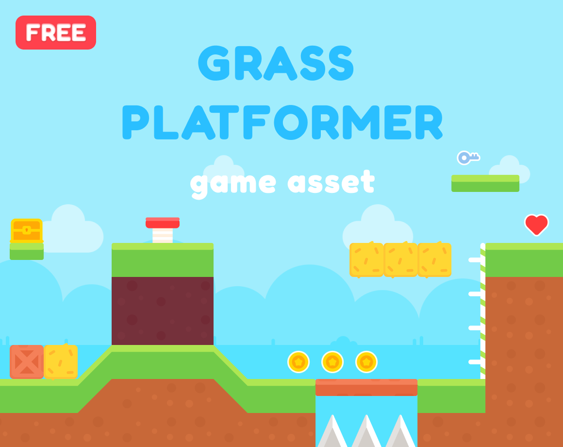 Grass Platformer Asset Pack by nemo