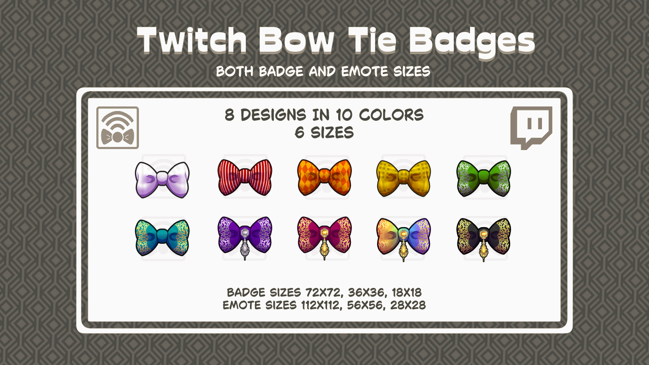 Bow Tie Sub Badges and Emotes by Shrine