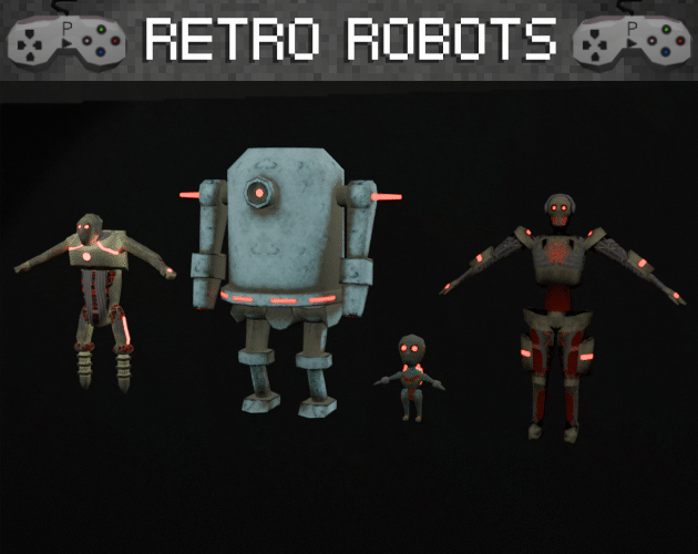 Retro Robots without Rig - PSX Asset (Free) by Bricchi Games
