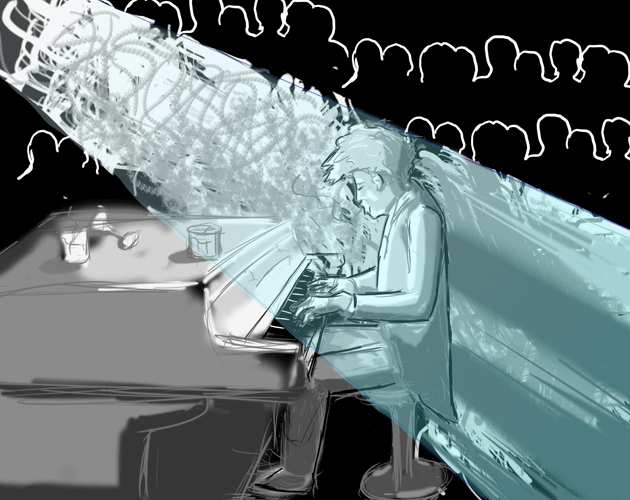 He Plays the Piano by Sebastian Scaini