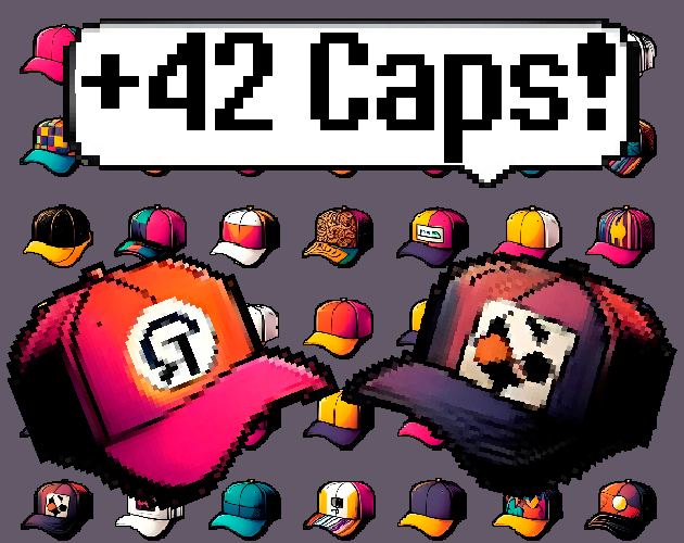 Pixel art Sprites! - Caps! #1 - Items/Objets/Icons/Tilsets by Pixel! NyaCat