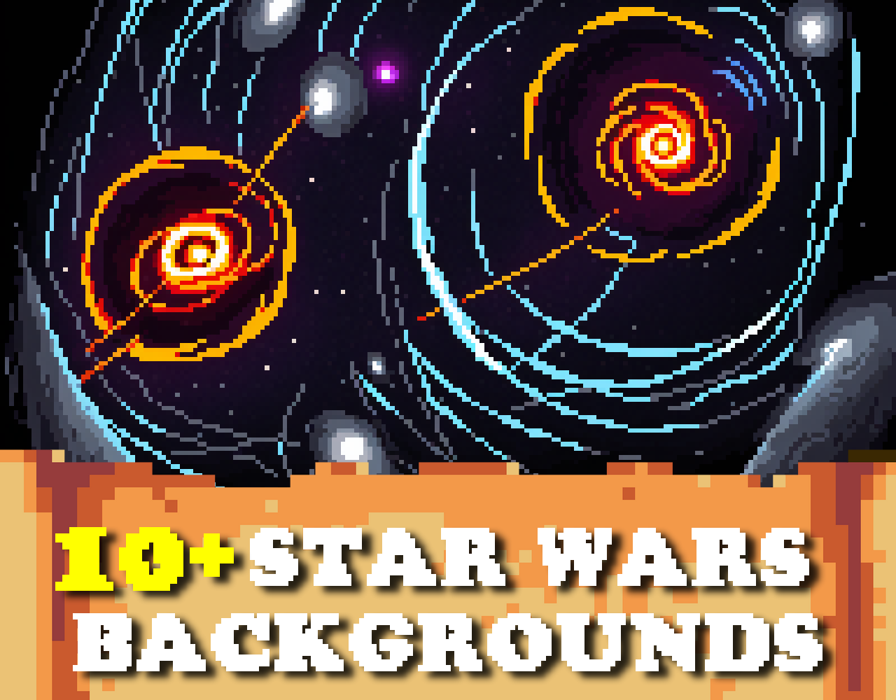 10 beautiful Star Wars Backgrounds Assets - Pixelart / Pixel Art sprite ...