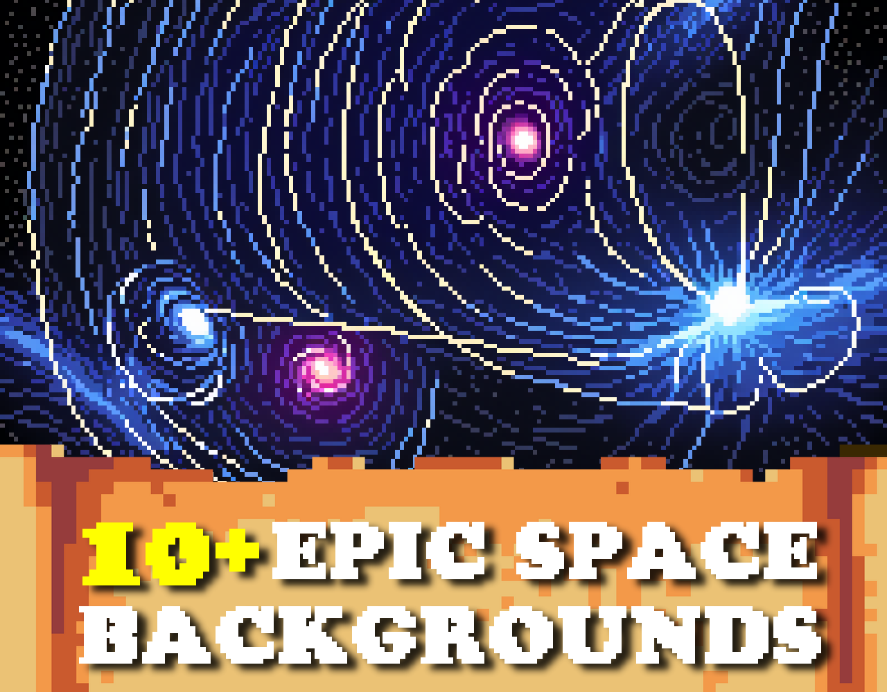 10 beautiful Space attraction Backgrounds Assets - Pixelart / Pixel Art ...