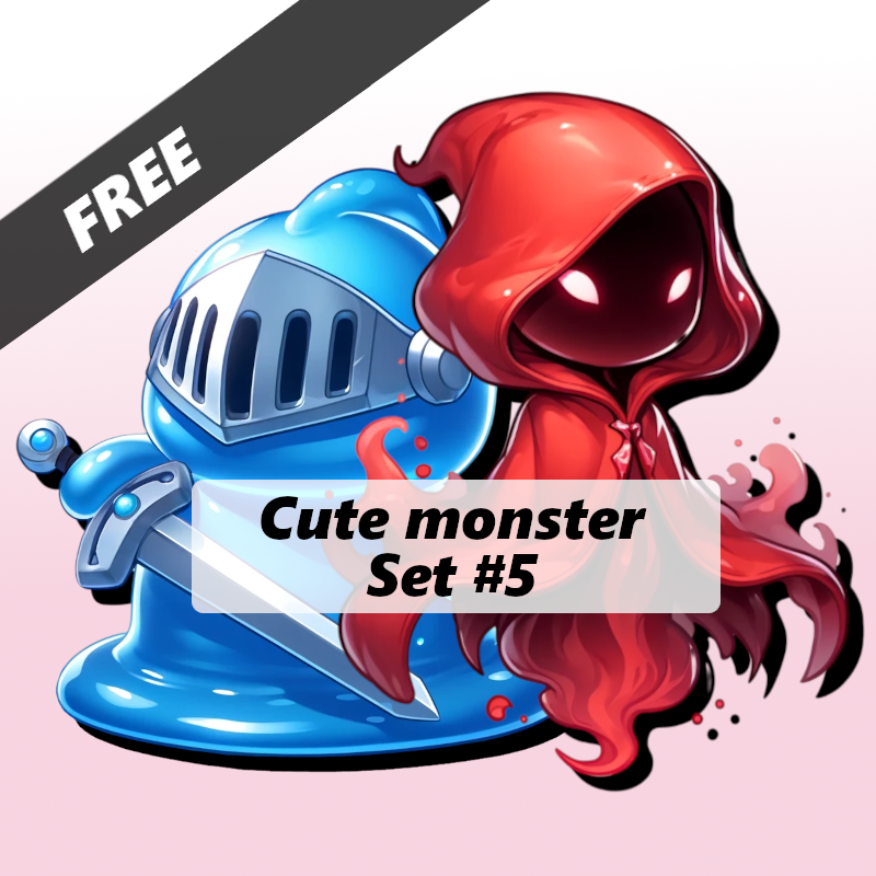 Cute monster Set #5 free version by TrulyMalicious