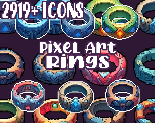 14+ Rings - Pixelart - Icons - for Pixel Art Games & Pixel Art Projects ...