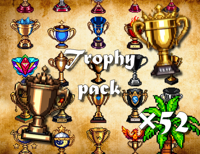 52 Trophies --- Pixel Art Trophy Pack by PixiePirat