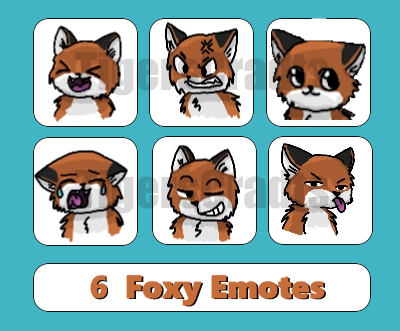 6 Foxy Emotes by Mistress Tigeress