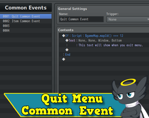 Hakuen Studio Quit Menu Common Event for RPG Maker MZ by Hakuen Studio