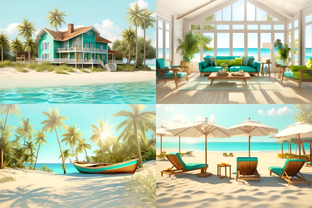 Beach House by the Sea Pack: 14 Visual Novel Backgrounds by Rachel Chen