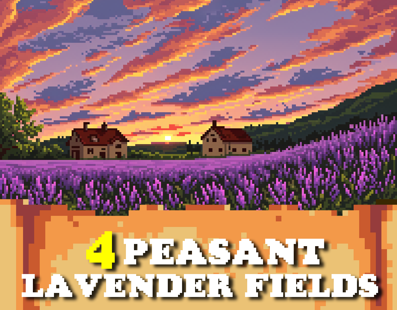 4 beautiful Peasant Lavender Field Backgrounds Assets - Pixelart ...