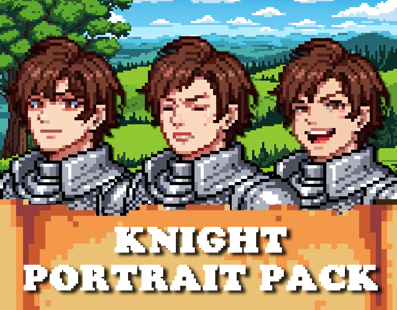 Knight Portrait Pack Asset - Pixelart / Pixel Art sprite Bust Men RPG ...