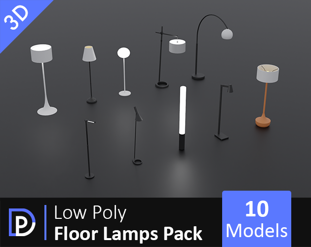 Low Poly Floor Lamps Pack by PolyPlix