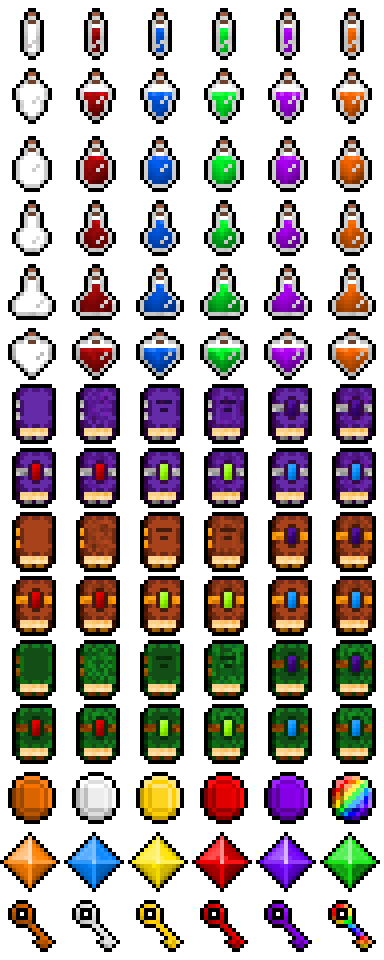 16x16 PIXEL ART RPG ITEMS by m4tchat3a