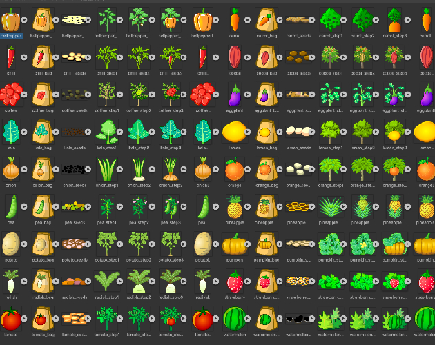 2D Growth Step Vegetables by Gameisart