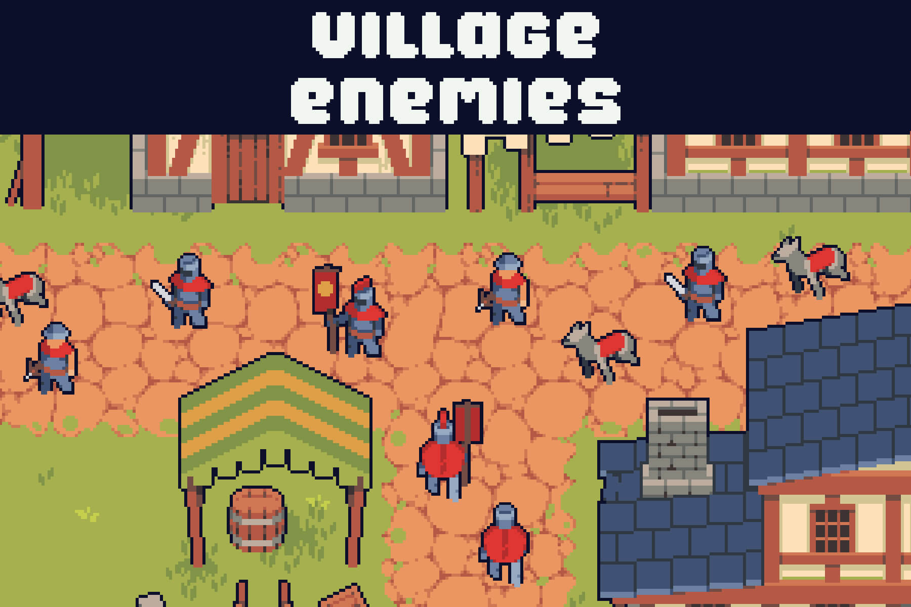 Pixel Enemies for Top-Down Tower Defense by Free Game Assets (GUI ...