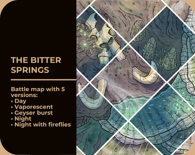 The Bitter Springs RPG Battlemap by Fernando Salvaterra