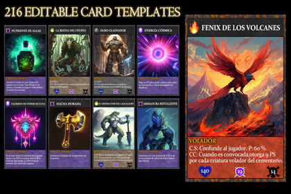 216 Editable card template pack by Remainder Studios