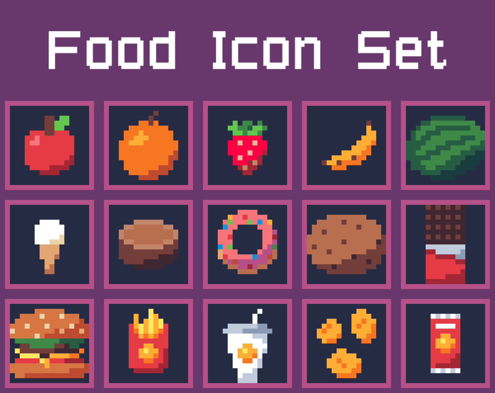 Pixel Art Food Icon Pack by DisplayName1166