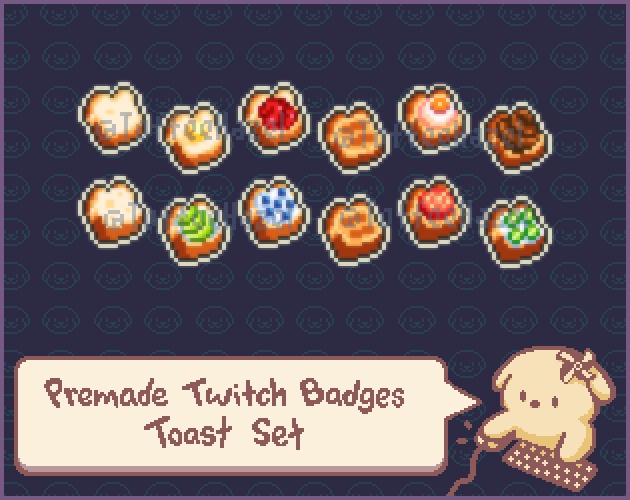 Premade Pixel Twitch Toast set! by ToffeeHazel