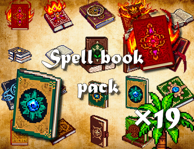 19 Spell Books --- Pixel Art Spell Book Pack by PixiePirat