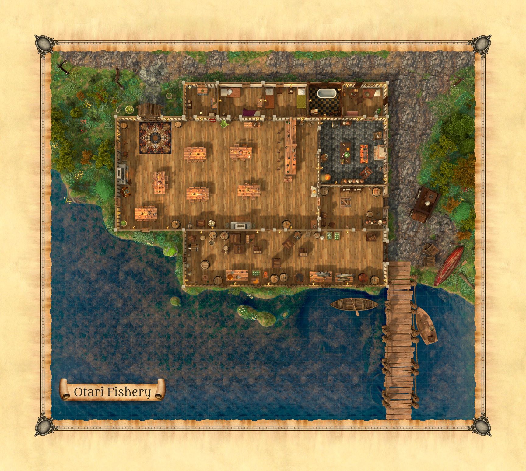 Otari fishery - pêcherie d'Otira (Pathfinder 2E) by Xapur