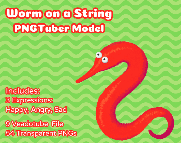 Worm on a String PNGTuber Model by SarahJK