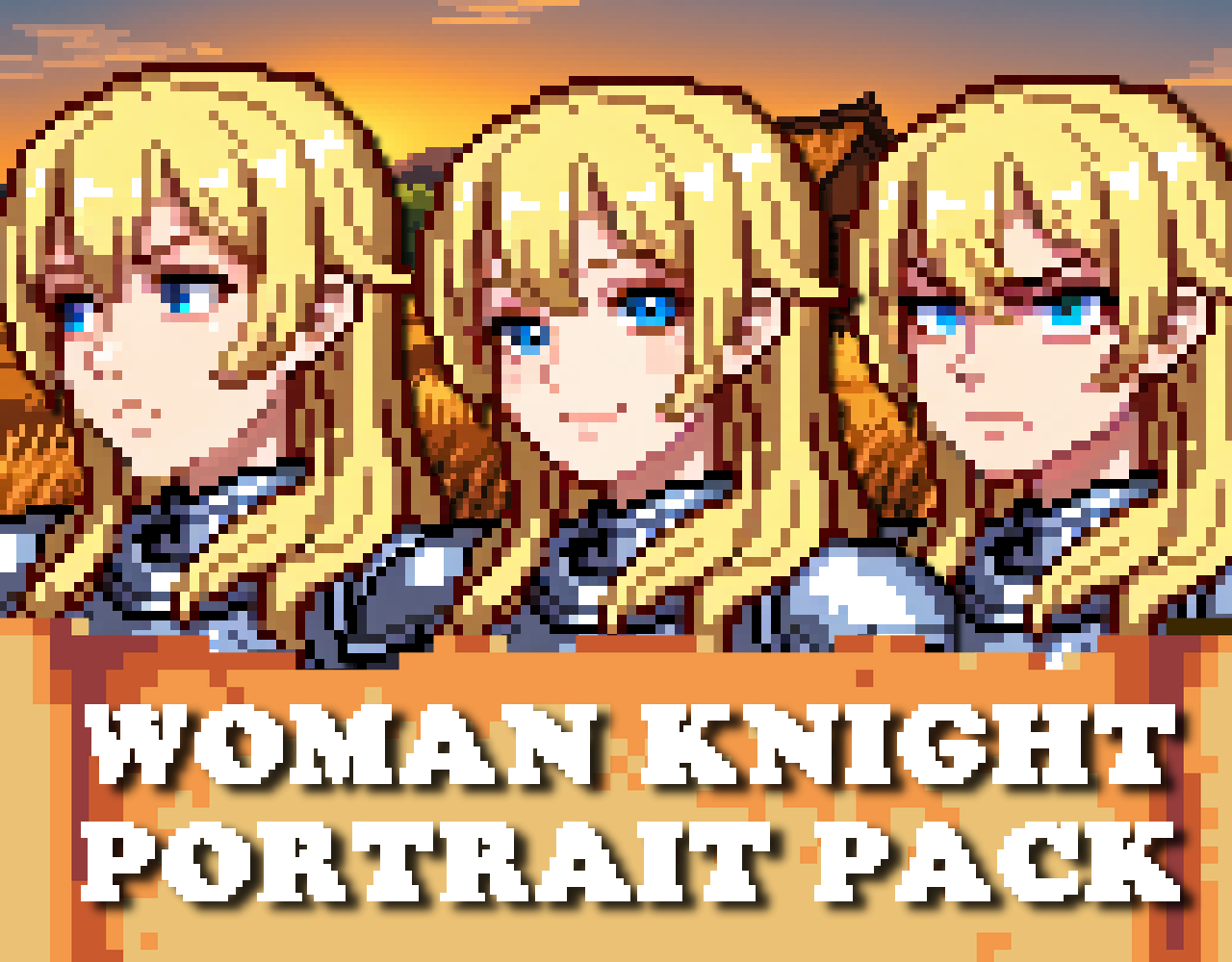 Women Knight Portrait - Pixelart / Pixel Art sprite Female Bust RPG ...