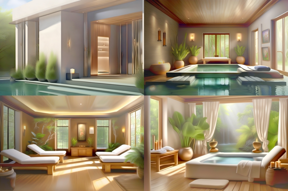 Tropical SPA Retreat Pack: 10 Visual Novel Backgrounds by Rachel Chen