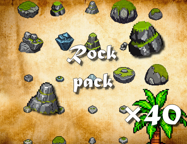 40 Rocks --- Pixel Art Rock Pack by PixiePirat