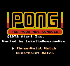 NES Pong by LukeTheAwesomePro