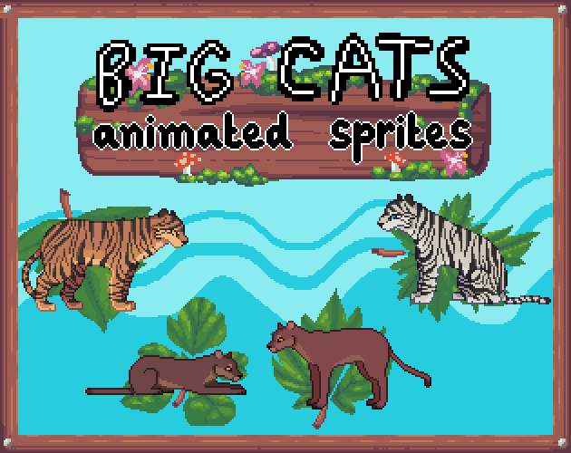 2D Big Cats Sprites by girlypixels
