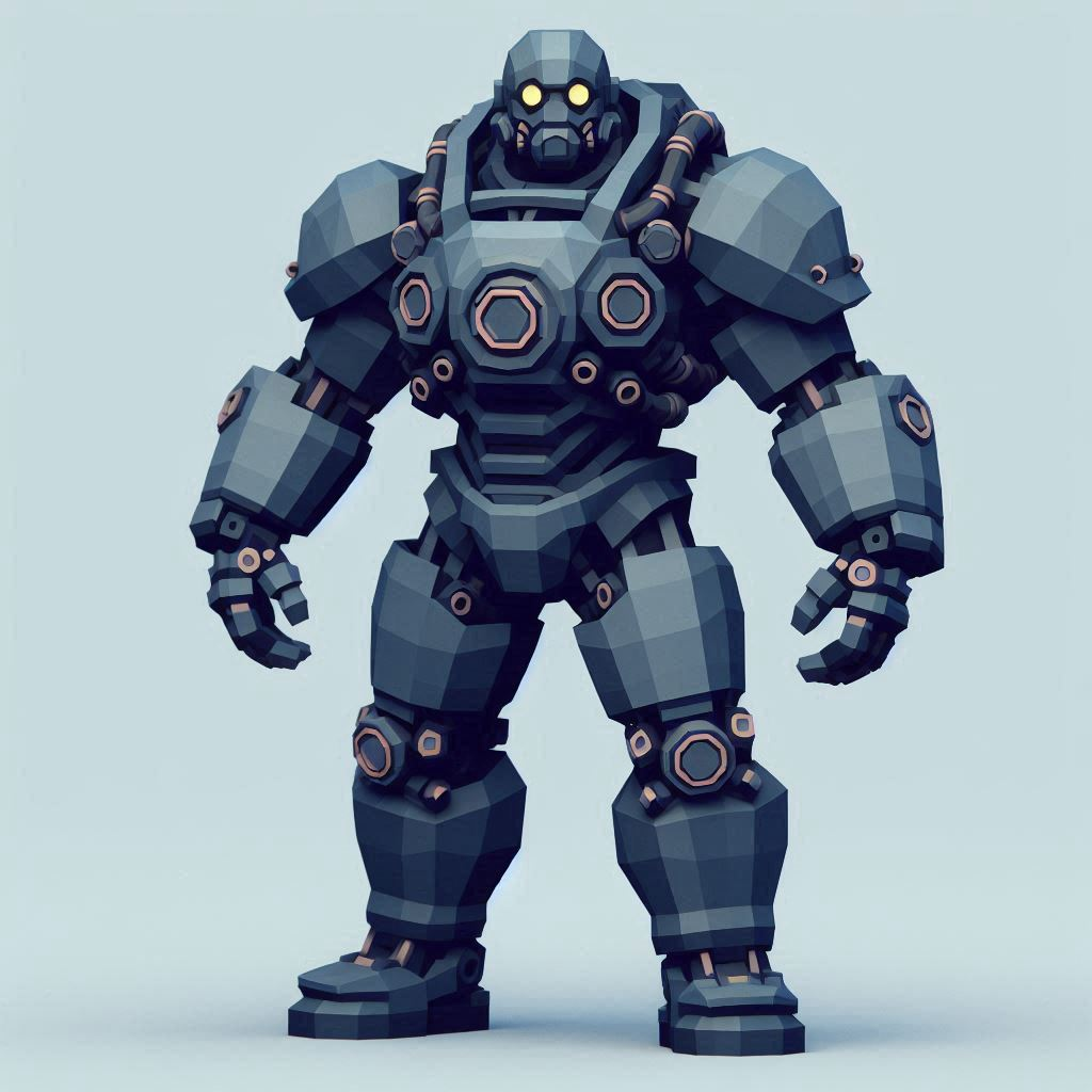 Free CC0 Low Poly Robot Character Concept Art by The Outlander