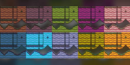 Basic platformer tileset - Dirt & Grass - 10 colours pack by LimeZu