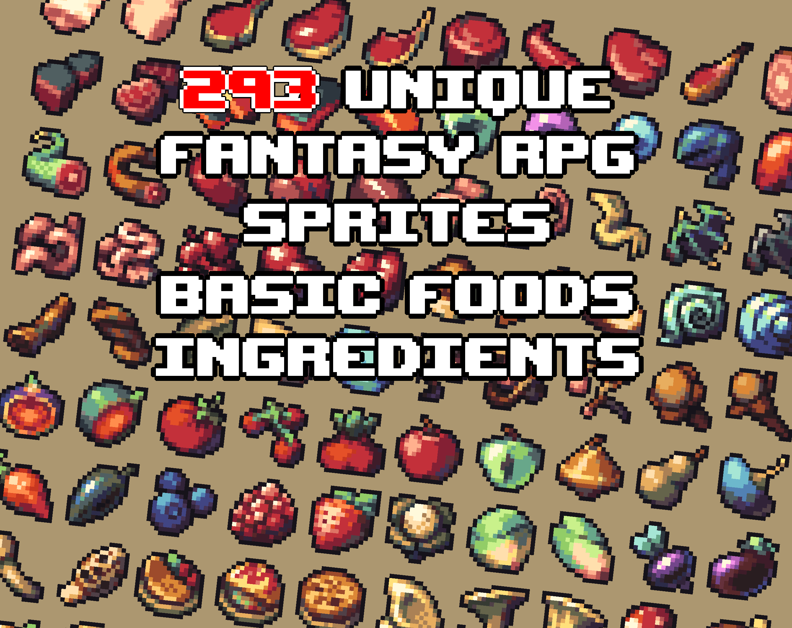 FantasyStuffs - Basic food RPG icon pack 16x16px by Cruelus_rex