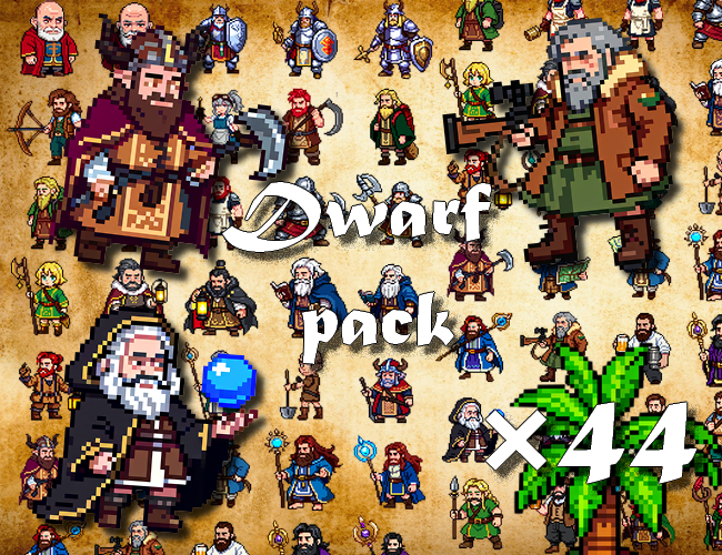 44 Dwarfs --- Pixel Art Dwarf Pack by PixiePirat