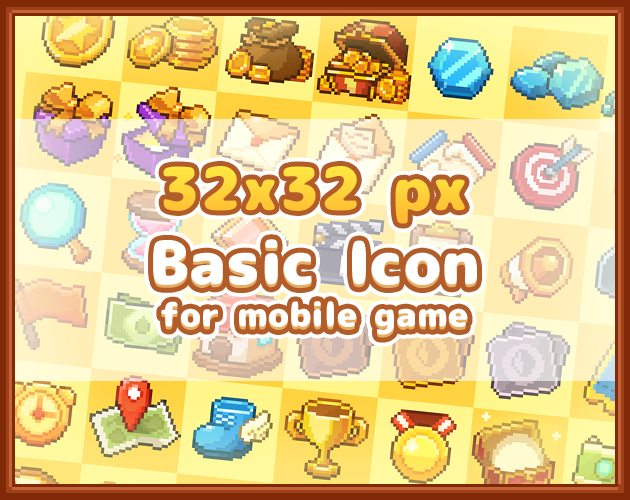 32x32 Pixel Icon Pack For mobile games by Kotonemui