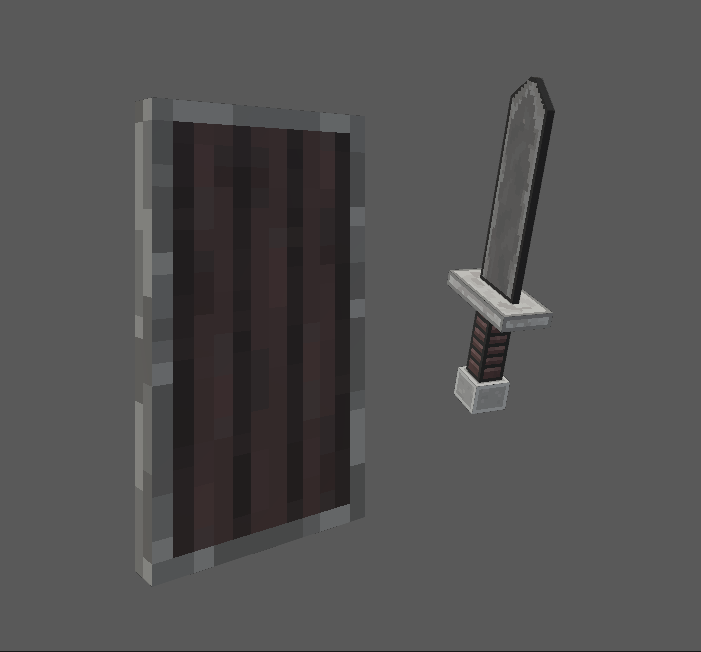 3D Pixel Art Sword And Shield by Wiktor Games