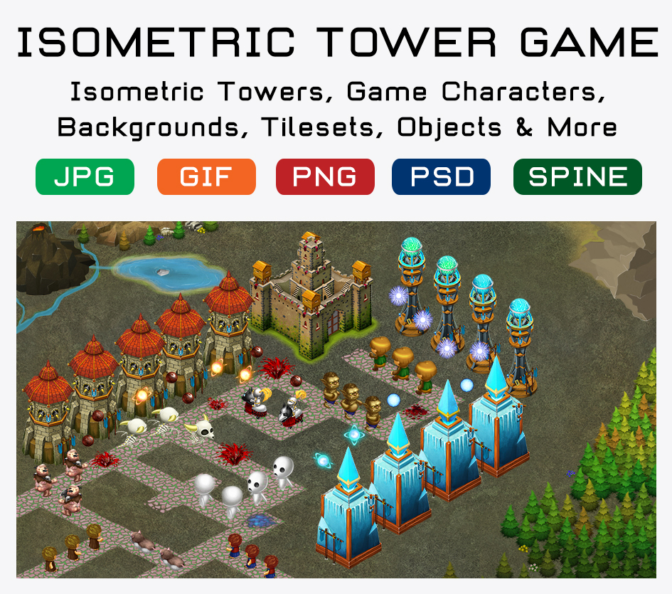 Isometric Tower Game Kit 3 by Mobile Game Graphics