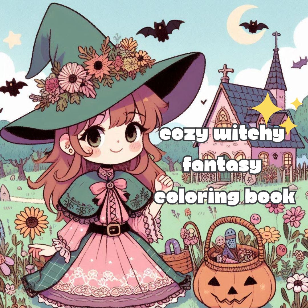 Cozy Witchy Fantasy Coloring Book by ms.egg.roll