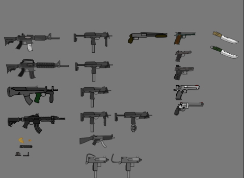 2D Guns and Level Icons by Cosmic823