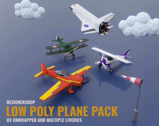 Low Poly Plane Pack by designersoup