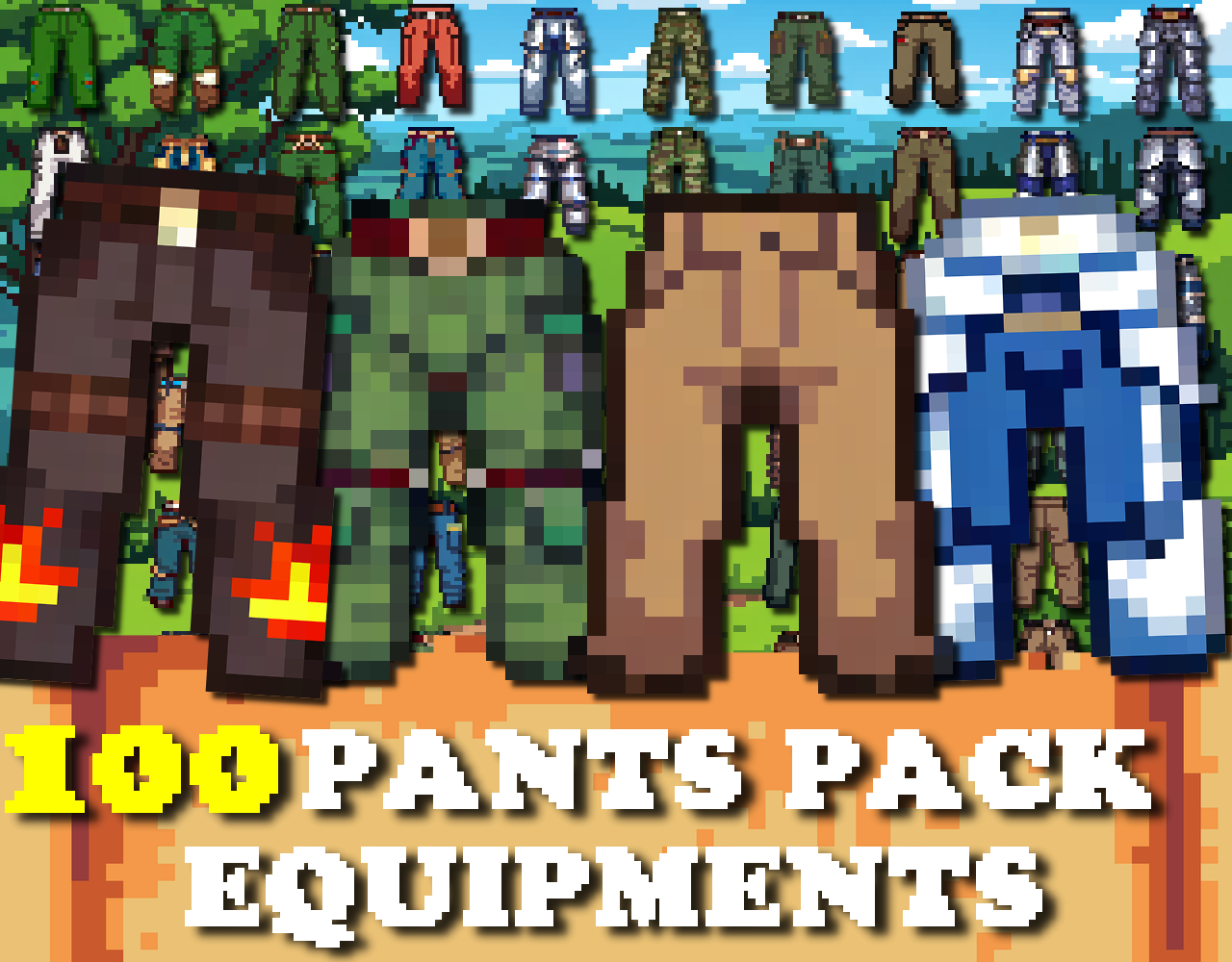 100+ Pants Pack - Pixelart / Pixel Art sprite Equipment Pack RPG by ...