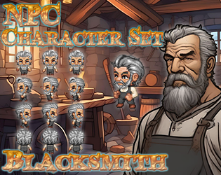 RPG Maker NPC Character Set - Blacksmith by GalacticGod