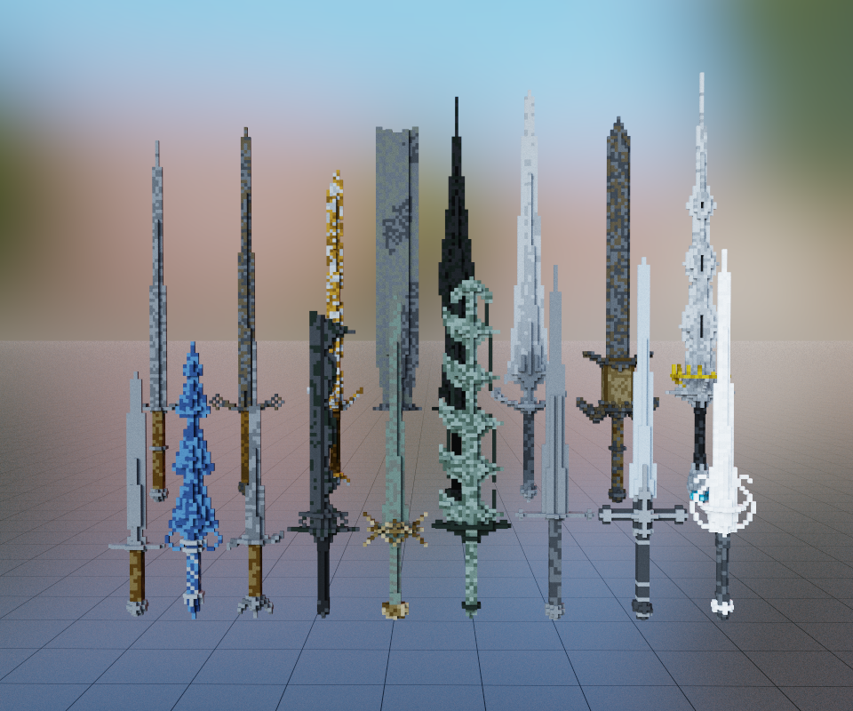 Voxel Straight Swords & Greatswords by Cayden Andrews