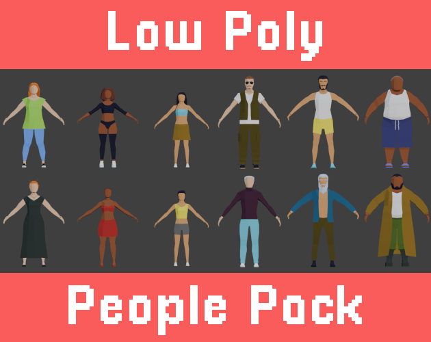 Low Poly People Pack by yancharkin