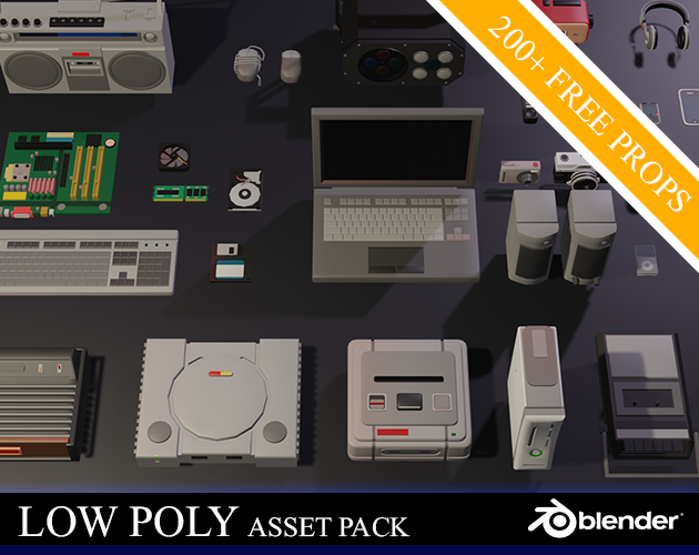 200+ Free Low Poly Assets by FlakDeau