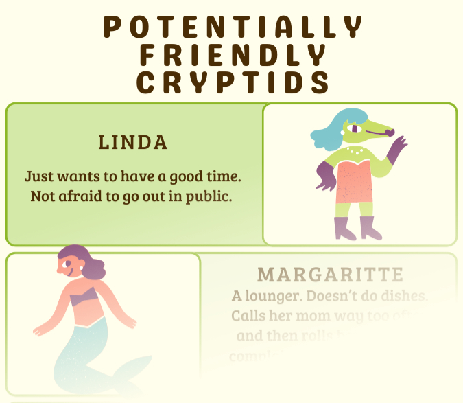 Potentially Friendly Cryptids by Adam Stichter