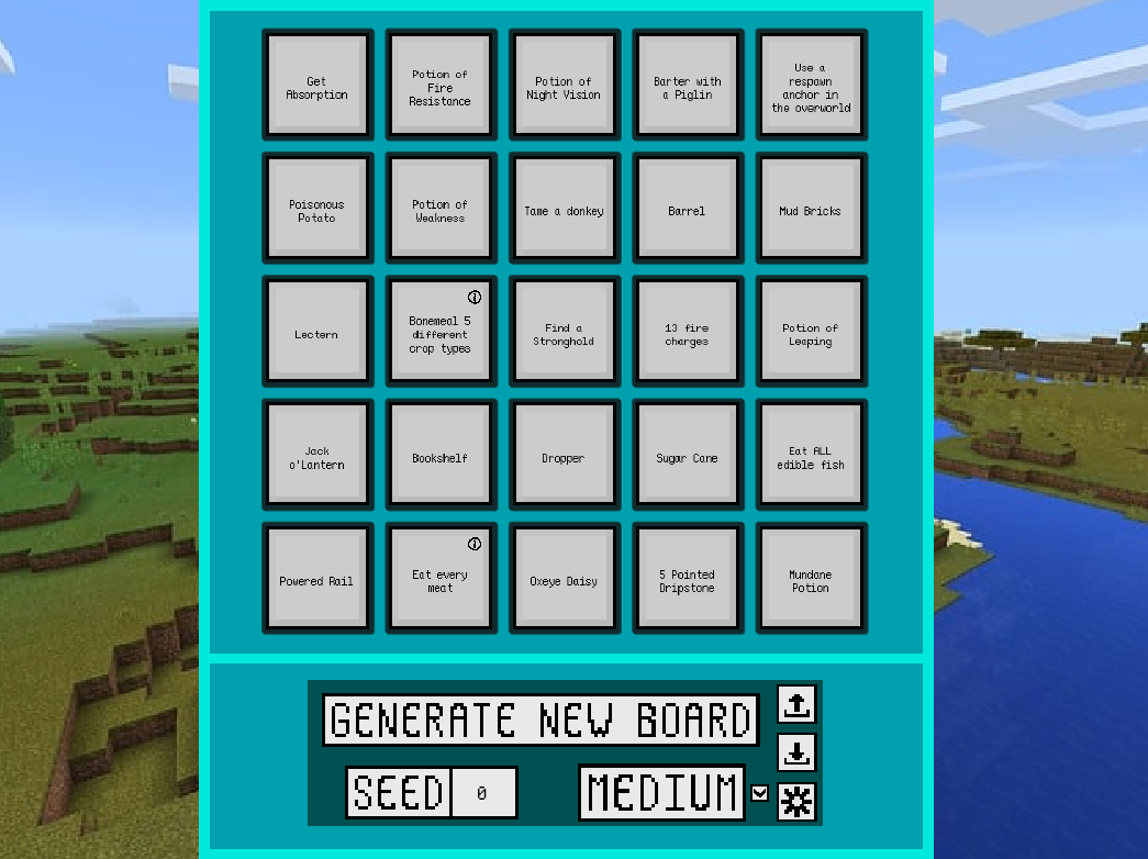 Minecraft Bingo+ V3 by congrets