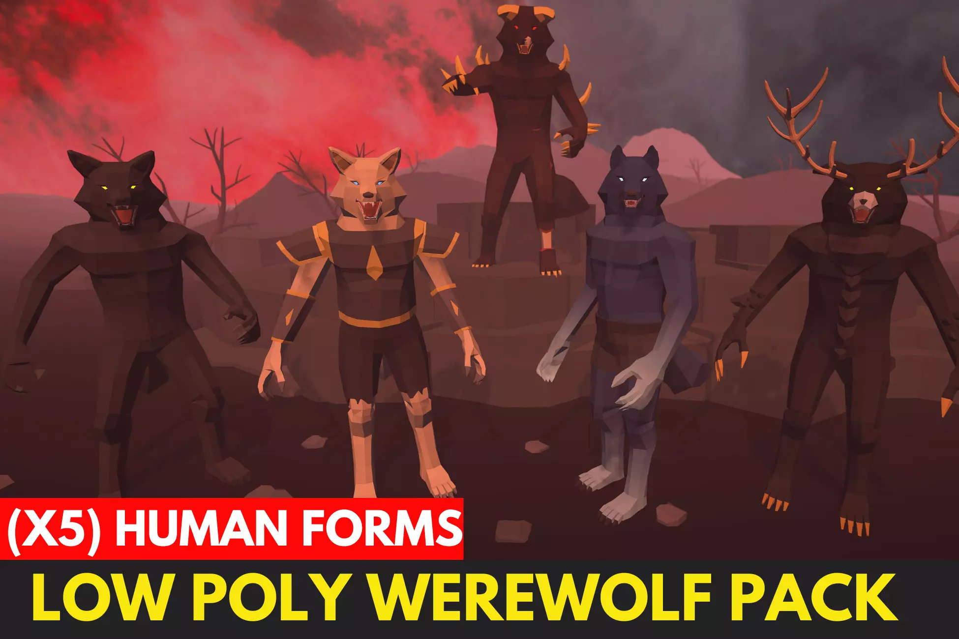Low Poly Werewolf Pack by Ake_Studio